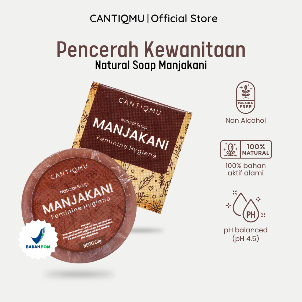 Jual CANTIQMU Manjakani Whitening Pembersih Pencerah Miss V 20gr Sabun ...