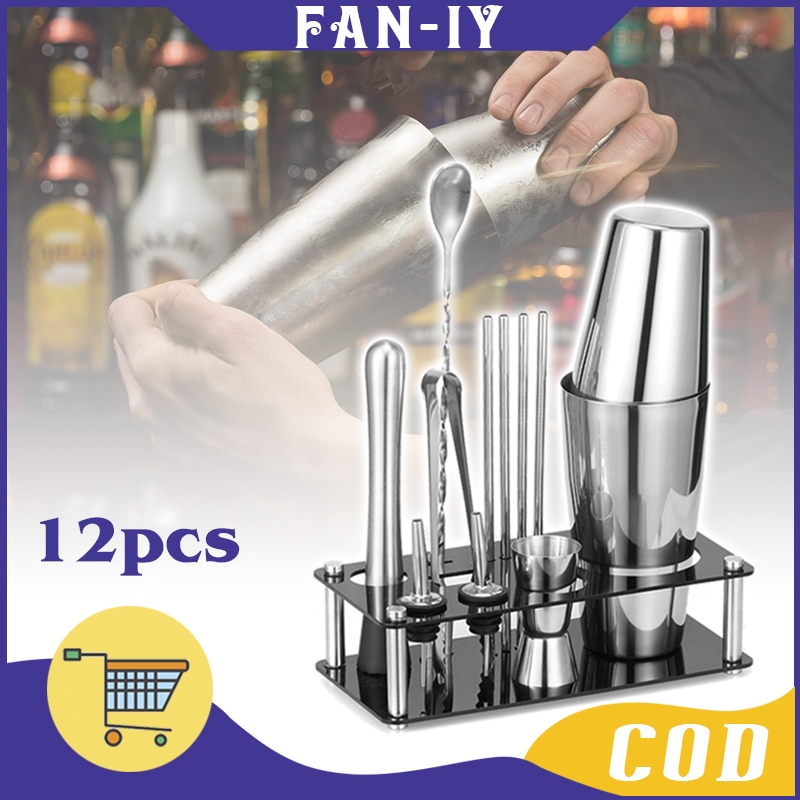 Jual 12pcs Premium Bar Bartender Set Stainless / Alat Kocok Pembuat ...