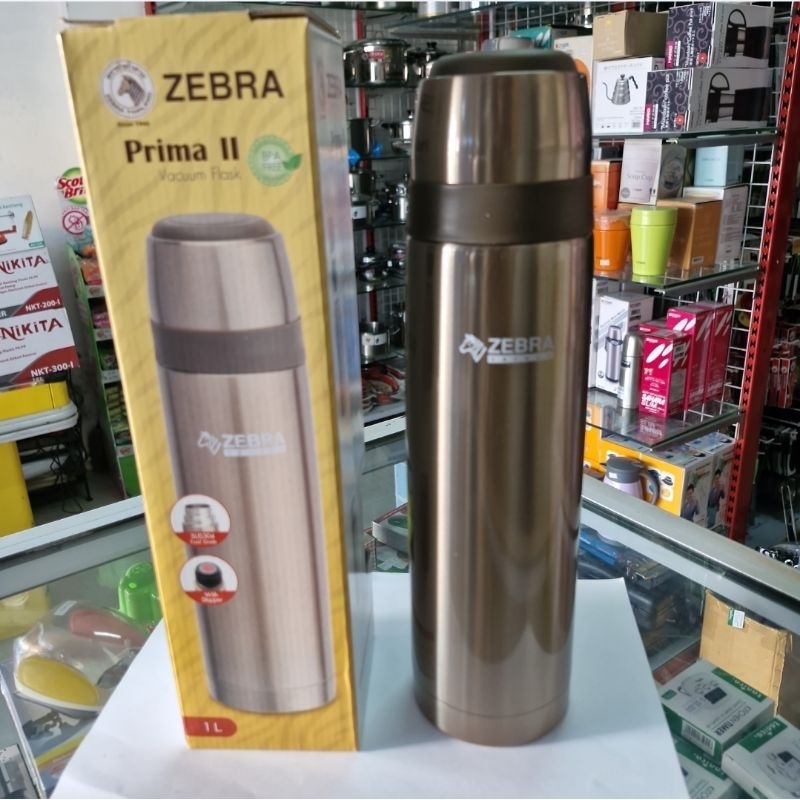 Jual 112959 Vacuum Flask Prima II 1liter, Thermos Air Zebra, Made in ...