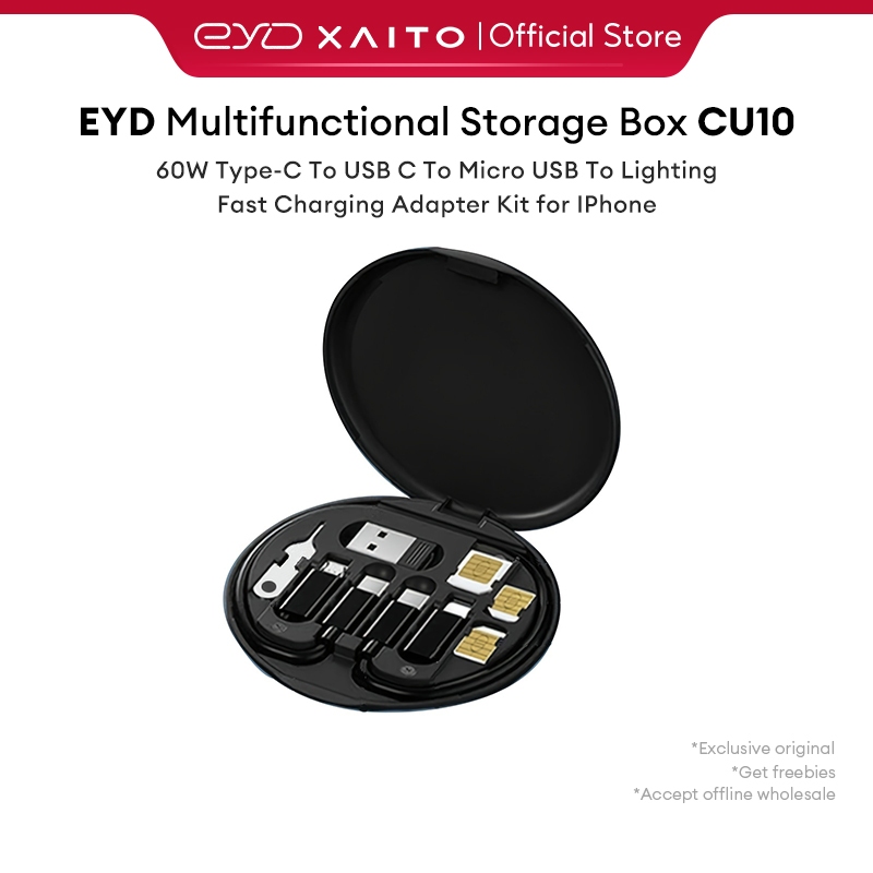 Jual AITO CU10 60W Type-C To USB C To Micro USB To Lighting Fast Charging Adapter Kit for IPhone ...