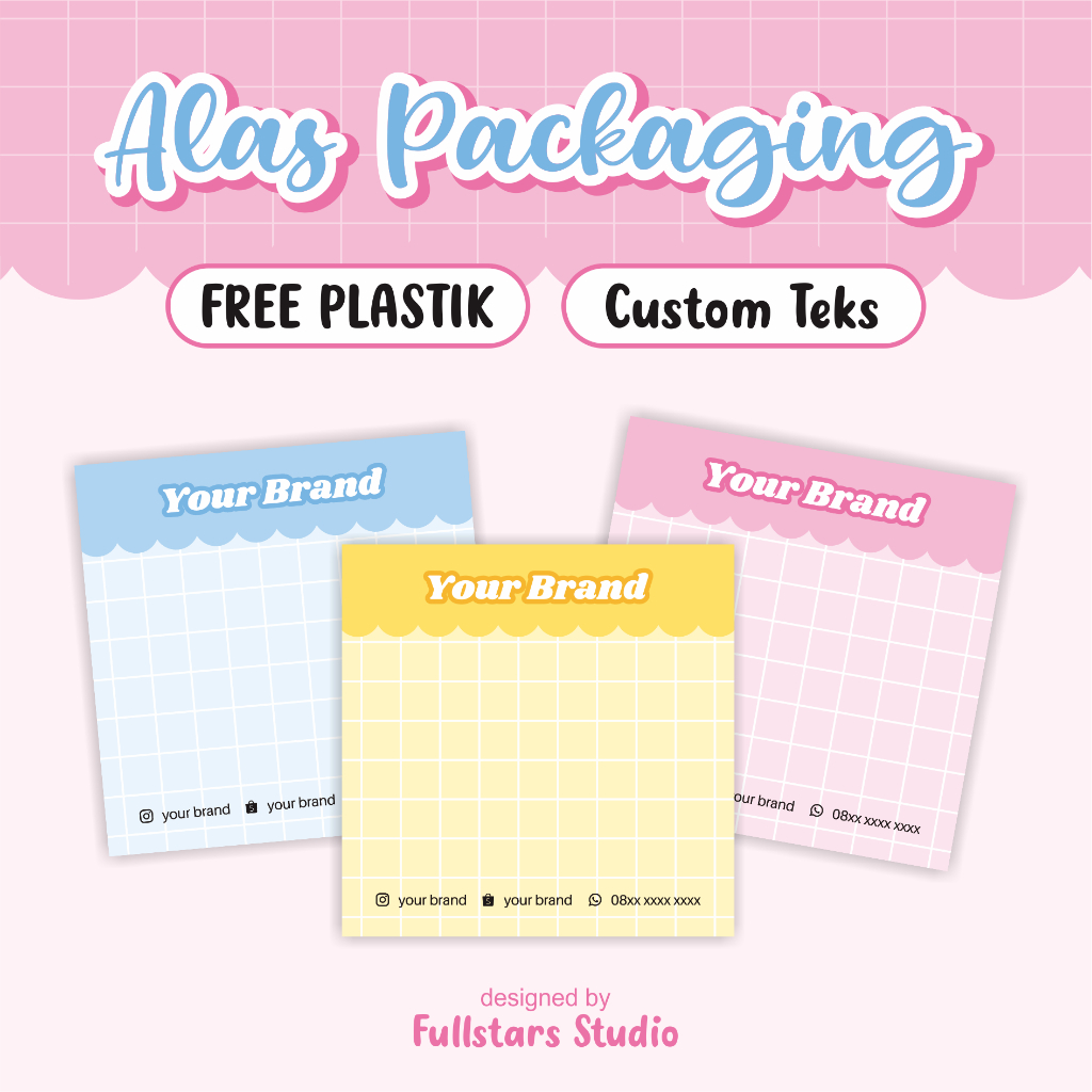 Jual [FREE PLASTIK] 7x7cm 8x8cm Alas Packaging Tema Pastel Cute Kawaii ...