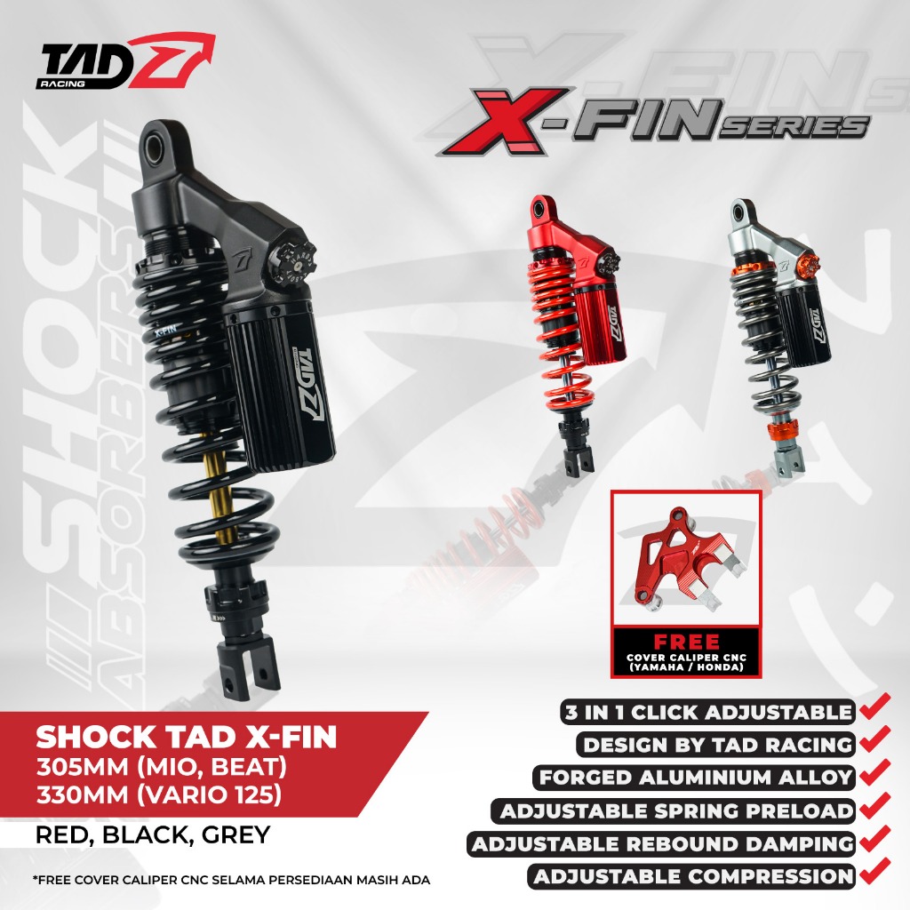 Jual SHOCK TAD X-FIN 305 MM/ MIO/ BEAT 330 MM/VARIO 125 | Shopee Indonesia