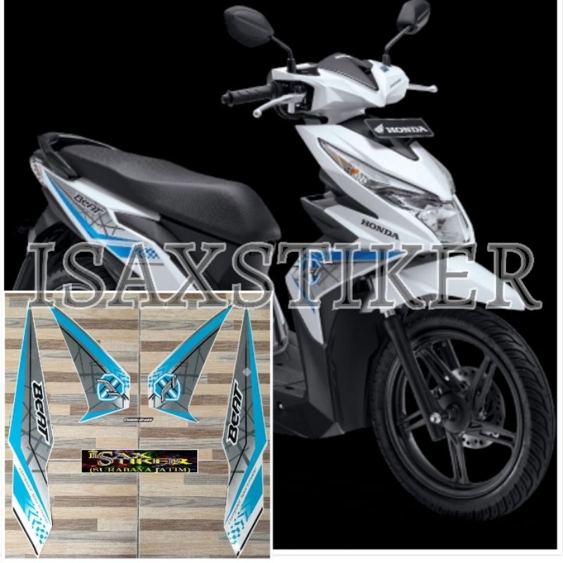 Jual striping original Honda beat esp FI putih biru tahun 2016 2017 ...