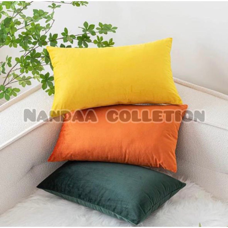 Jual Sarunga Bantal Sofa polos suede ukuran (30x50) (30x60) (40x60 ...
