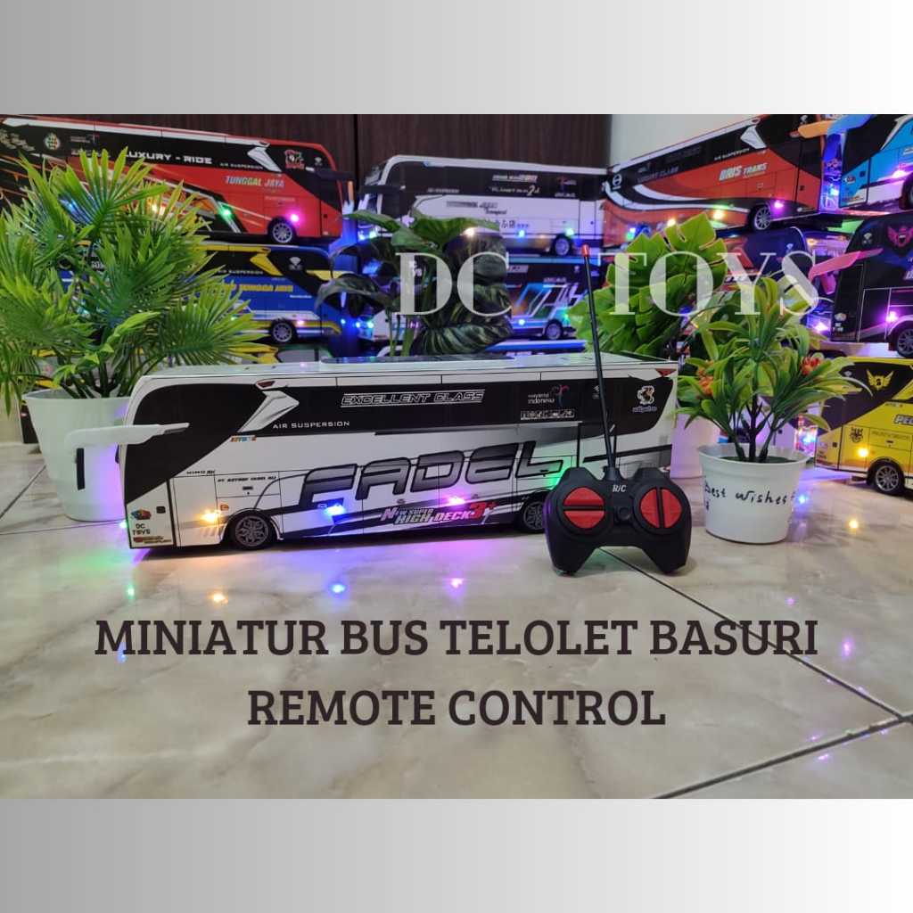 Jual MINIATUR BUS PEGASUS FADEL TELOLET BASURI REMOT CONTROL FULL LAMPU ...