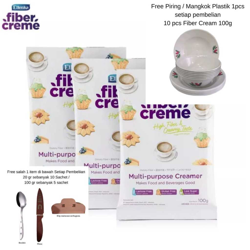 Jual Ellenka FIBER CREME - Pengganti Santan (1 sachet - 20g / 100g ...