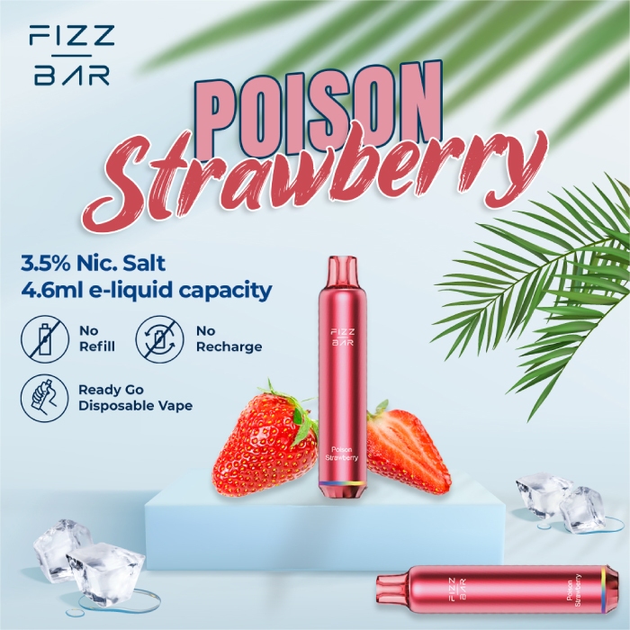 Jual FIZZ BAR Disposable Pods 2000 Puff Poison Strawberry Disposable ...