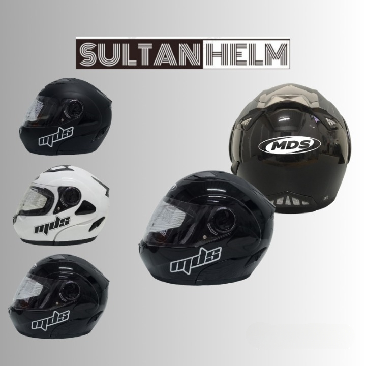 Jual HELM MDS PRO RIDER SOLID POLOS BLACK GLOSSY MDS MODULAR | Shopee ...