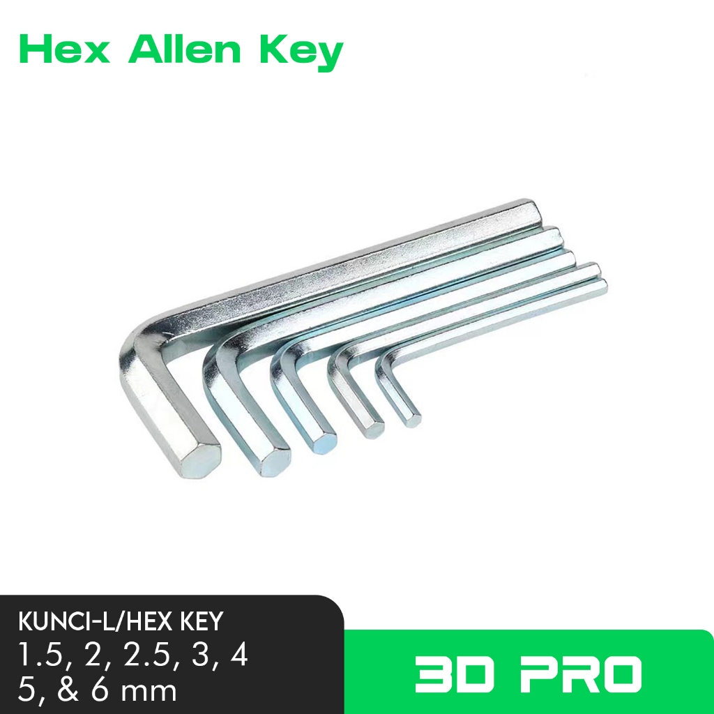 Jual Kunci L 1.5mm 2mm 2.5mm 3mm 4mm 5mm 6mm 8mm Hex Allen Key Hexagon ...