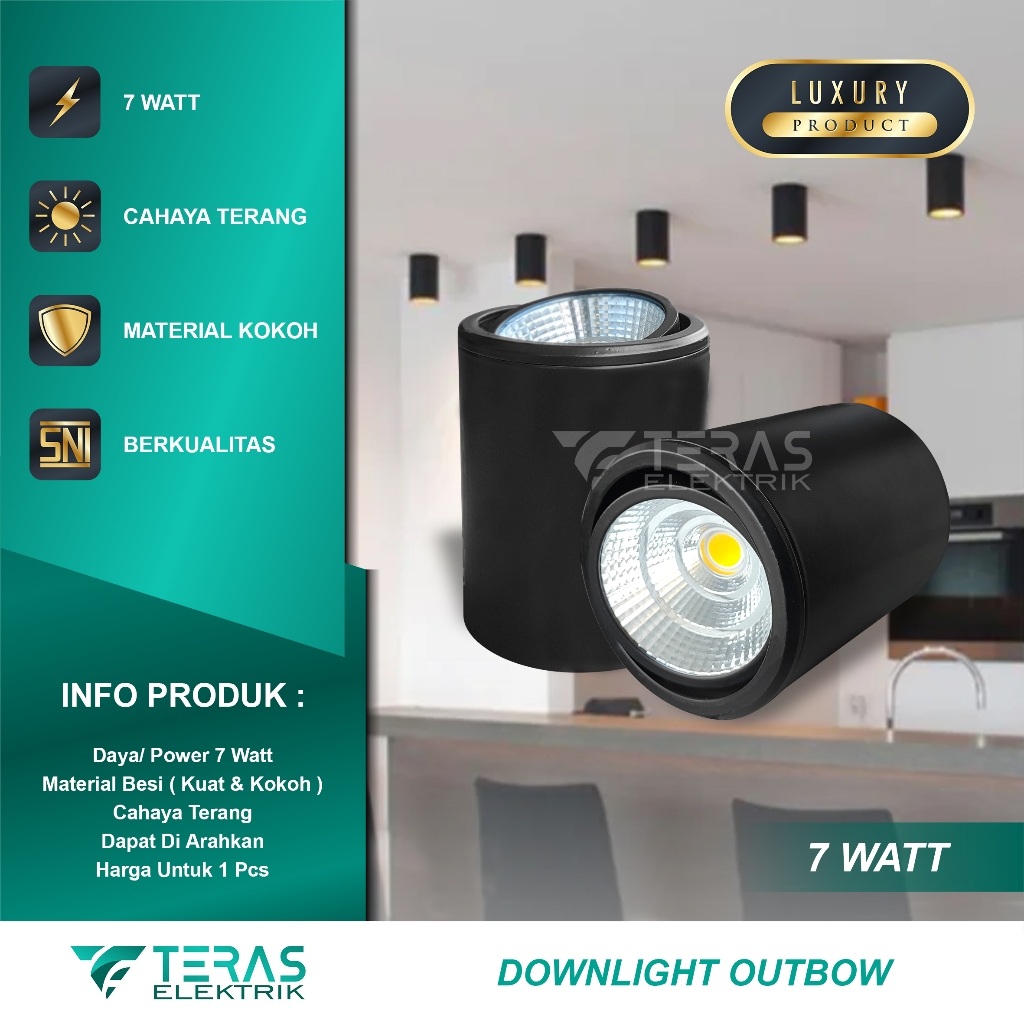 Jual Lampu Downlight Outbow Spotlight 7 Watt Lampu Plafon Outbow ...