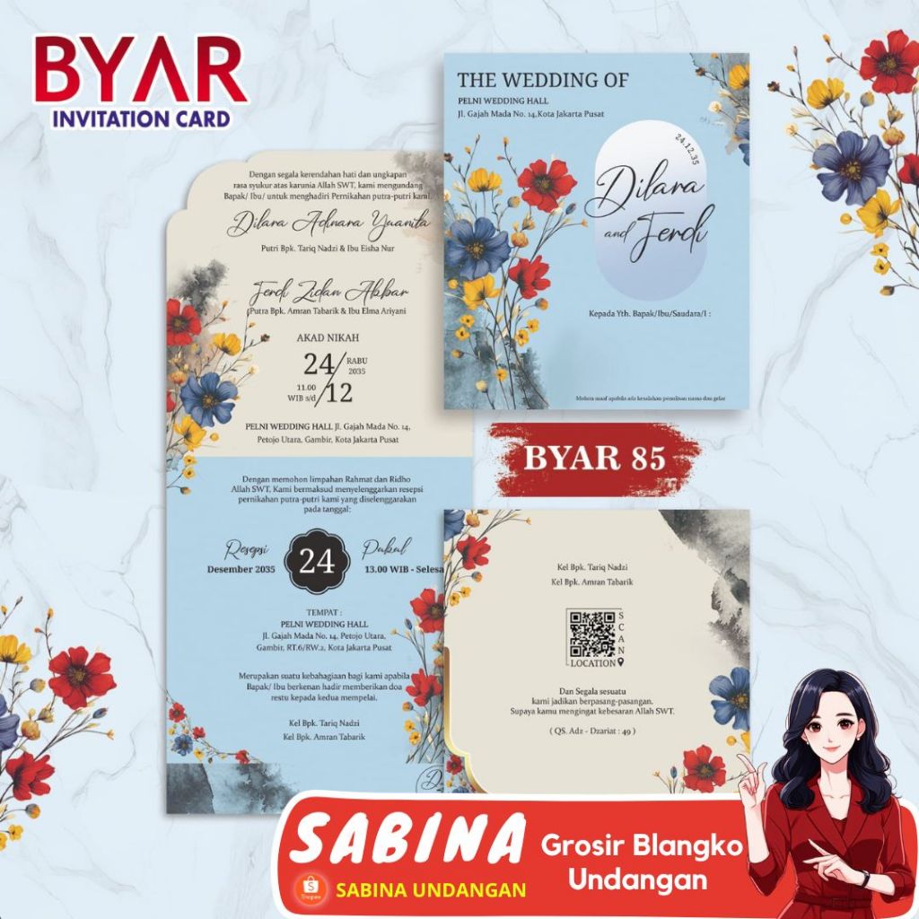 Jual BLANGKO UNDANGAN BYAR 85 | SABINA UNDANGAN | Shopee Indonesia