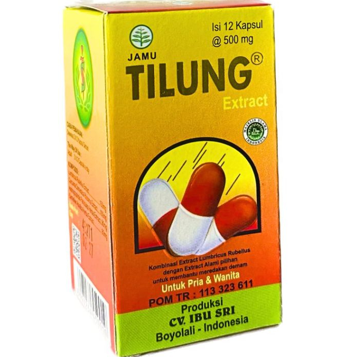 Jual TILUNG 500MG / 12 KAPSUL EKSTRAK CACING OBAT TIFUS, TIPES, THYPUS ...