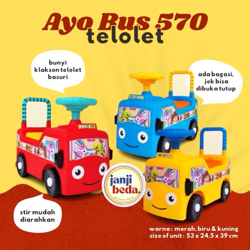 Jual AYO BUS 570 SHP TOYS mainan bis mobil mobilan telolet tayo keren ...