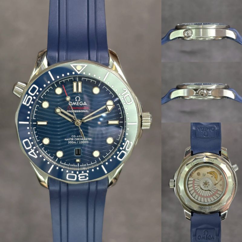 Jual JAM TANGAN PRIA/COWOK OMEGA SEAMASTER 300M 50TH ANNIVERSARY 007 RUBBER STRAP AUTOMATIC ...