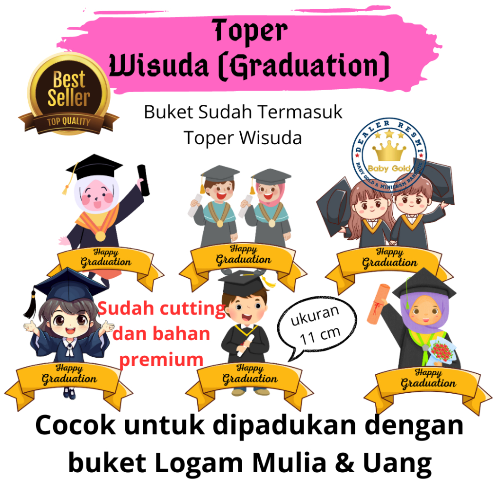 Jual TOPPER WISUDA GEMOY LUCU PELENGKAP BUKET | Shopee Indonesia