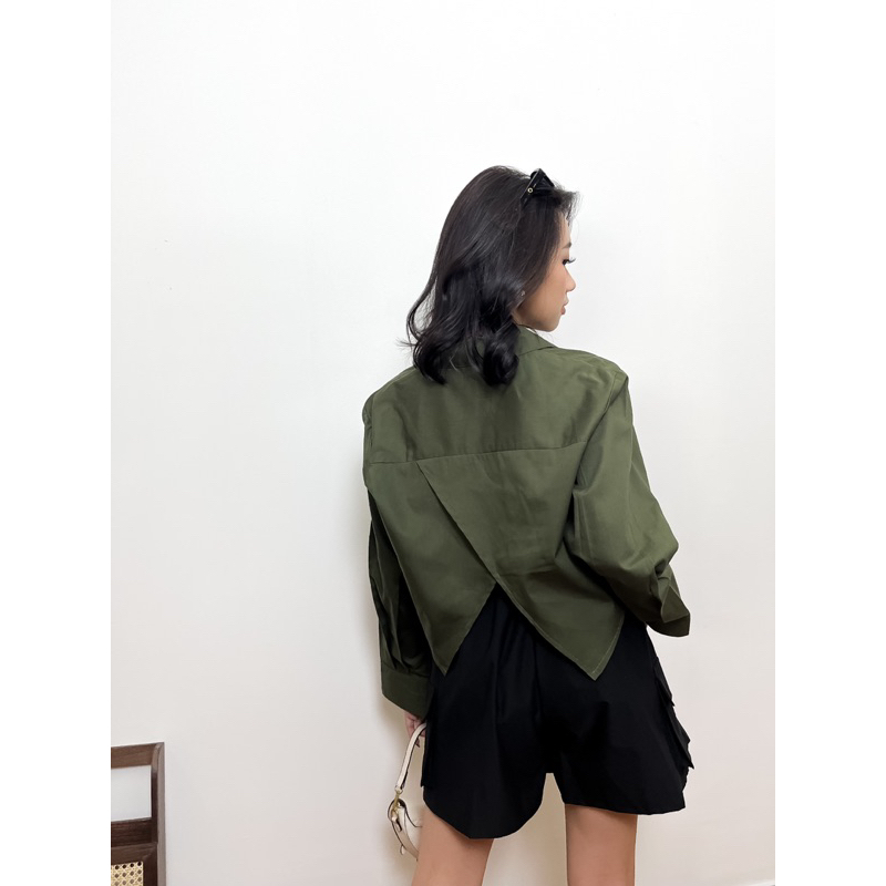 Jual Feliso - Yuna Kemeja Wanita Crop top | Shopee Indonesia