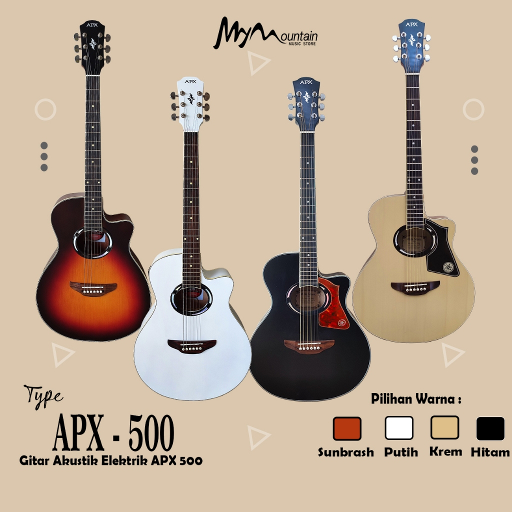 Jual Gitar Akustik Elektrik Apx 500 Bonus Komplit Free Packing Kayu ...