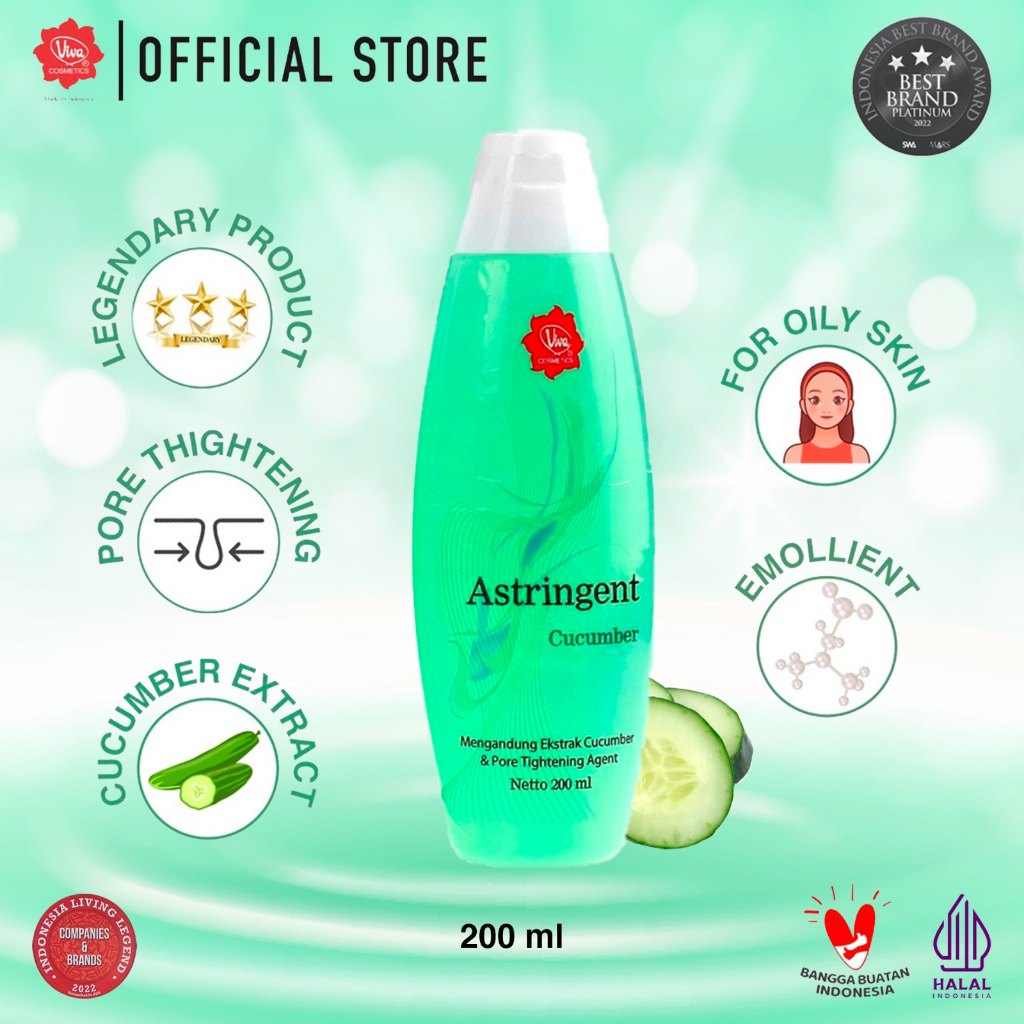 Jual Viva Face Tonic Astringent Cucumber 200ml | Shopee Indonesia