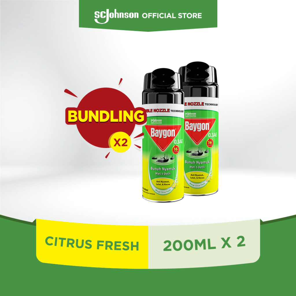 Jual Baygon Aerosol Citrus Fresh 200ml X2 | Shopee Indonesia
