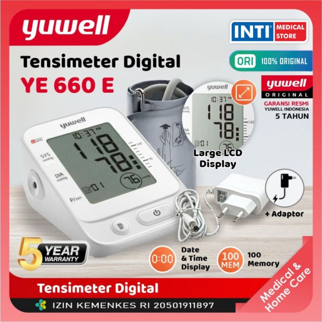 Jual Yuwell | Tensimeter Yuwell YE-660E / Tensimeter Digital | Shopee ...