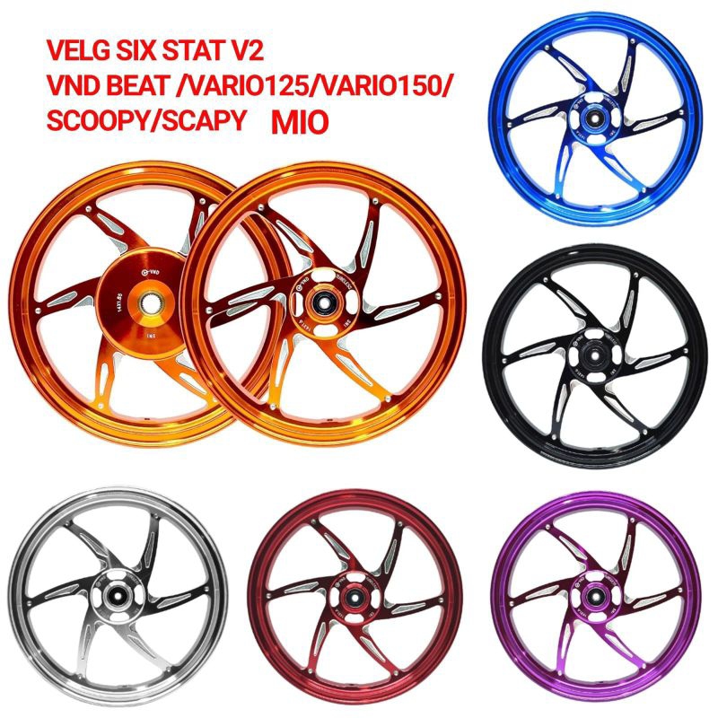 Jual VELG VND SIX STAR V2 / MIO SPORTY / MIO LAMA /MIO J MIO M3 BEAT SCOOPY VARIO 110 VARIO 125 ...