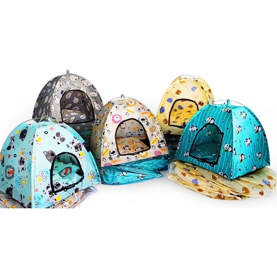 Jual MINIPETS Tenda Kucing Motif Fullset Alas Bantal Kasur Tenda Kucing ...