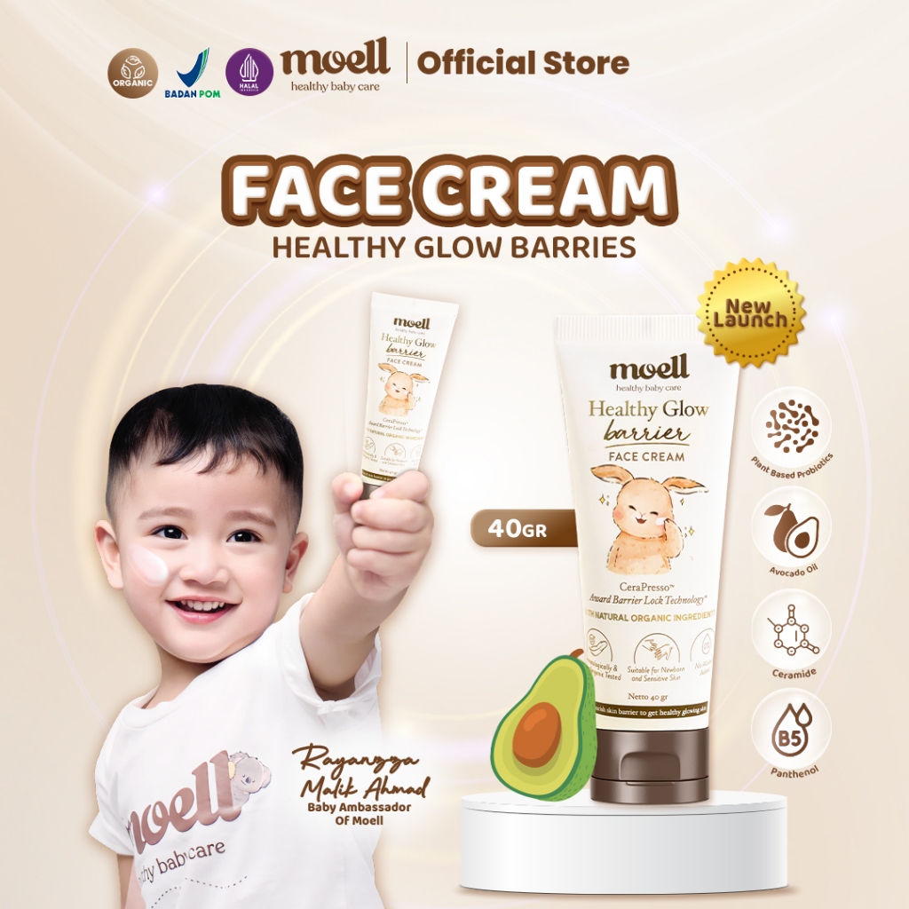 Jual Moell Face Cream 40gr Healthy Glow Barrier Face Cream - Pelembab ...