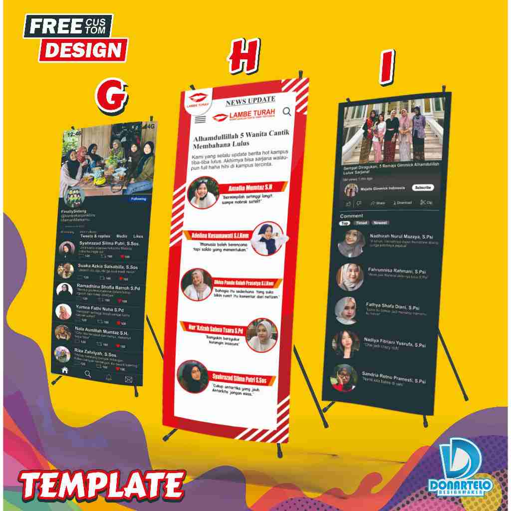 Jual FREE DESAIN Cetak X Banner 160cm X 60cm 1 hari jadi, BANNER WISUDA ...