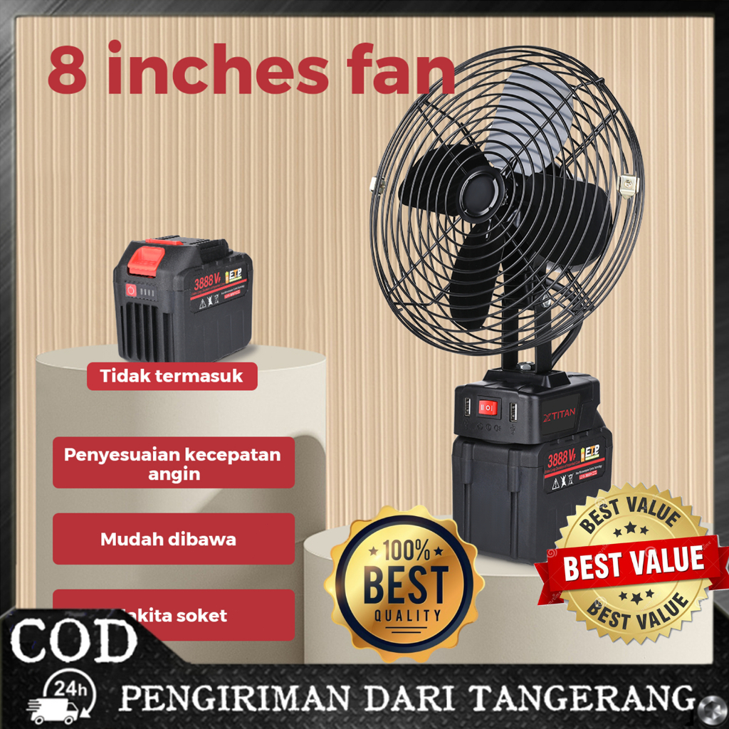 Jual XTITAN Kipas Emergency Mini Fan Portable Rechargeable Makita ...