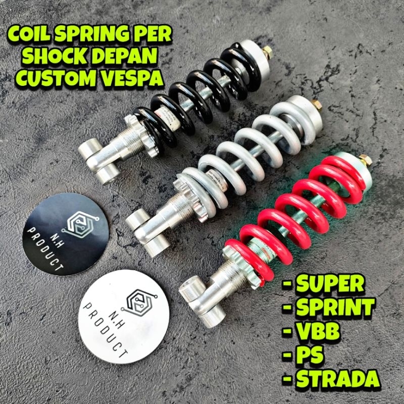 Jual Coil Spring Per Shock Depan Custom Vespa Super Sprint VBB PS ...