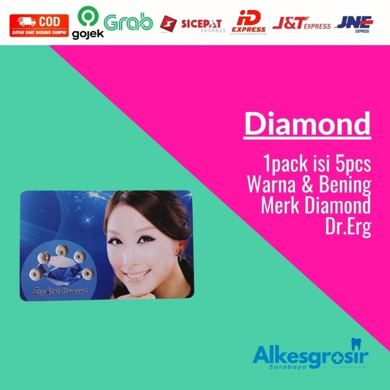 Jual Diamond Gigi Shine Warna Bening Dr Ortho 1pack 5pcs Damond Dental ...