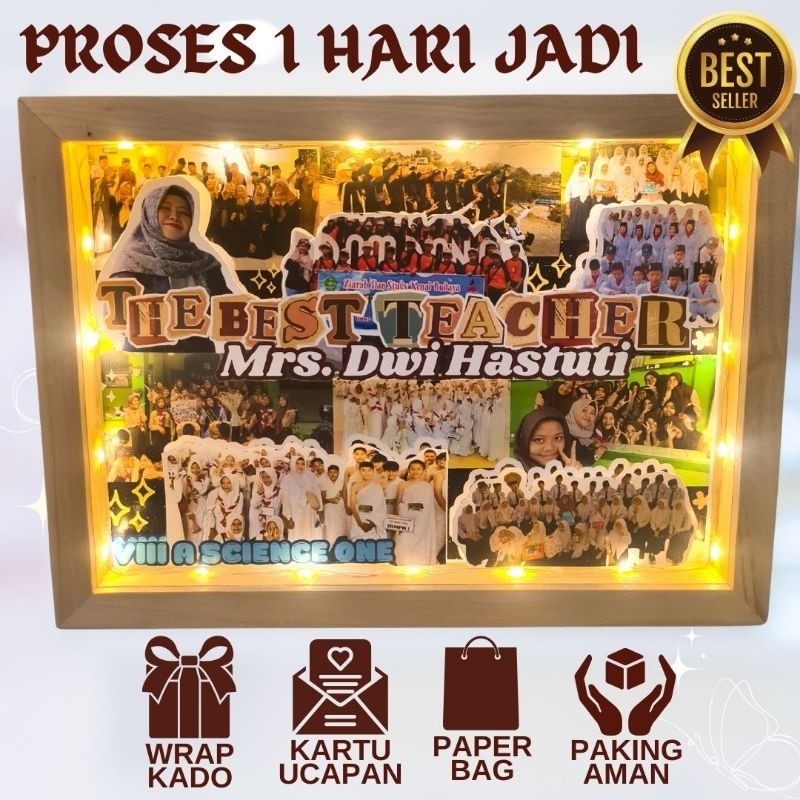 Jual Scrapbook Custom Kado Guru / Frame Custom Hadiah Guru / Kenang Kenangan Sekolah Hari Guru ...