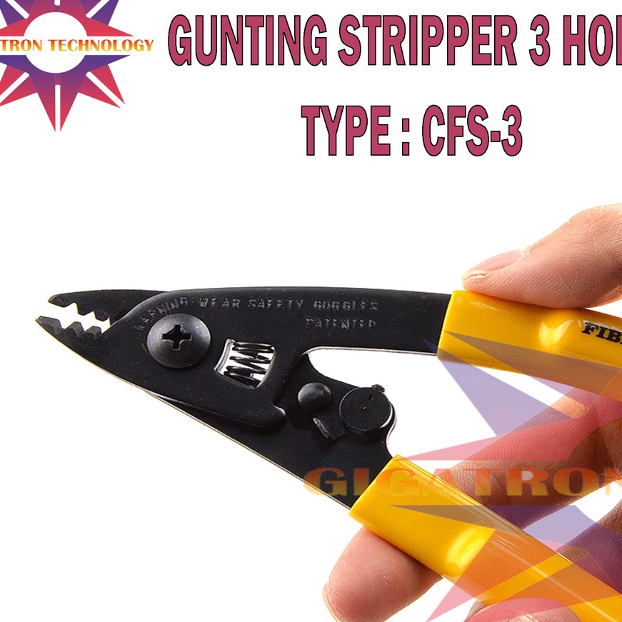 Jual FG2 Stripper Fiber Optik 3 Hole CFS3 Tang Fiber Optical Stripper ...