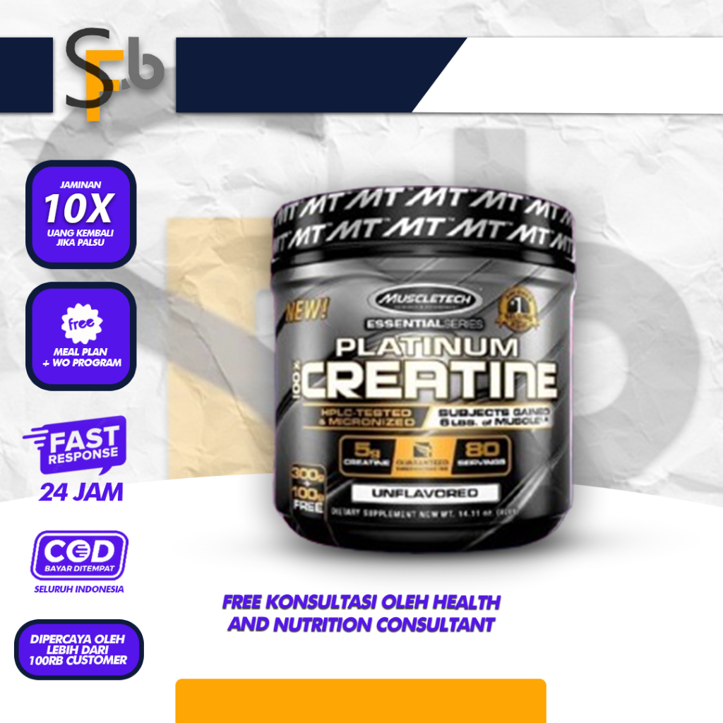 Jual MUSCLETECH PLATINUM CREATINE MONOHYDRATE 400 GRAM 80 SERVING ...