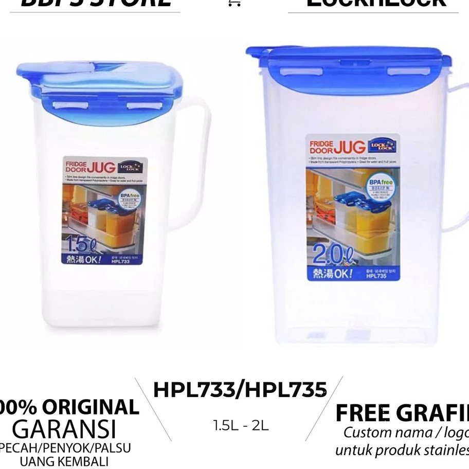 Jual KI3 Lock n Lock Fridge Jug 15L HPL733 Pitcher 2L HPL735 | Shopee ...
