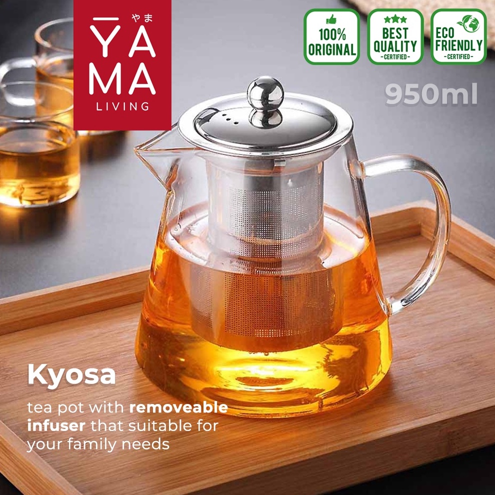Jual NEWPRODUCT YAMA KYOSA Tea Pot Infuser Teko Teh Kaca Stainless ...