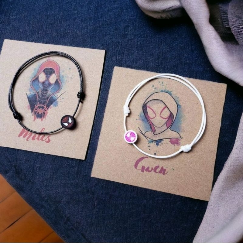 Jual Gelang tangan manik spiderman miles and gwen cocok buat couple ...