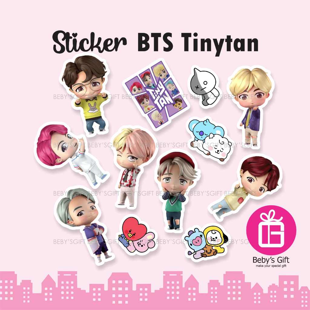 Jual Sticker Karakter BTS Tinytan Stiker Tempel Scrapbook | Shopee ...