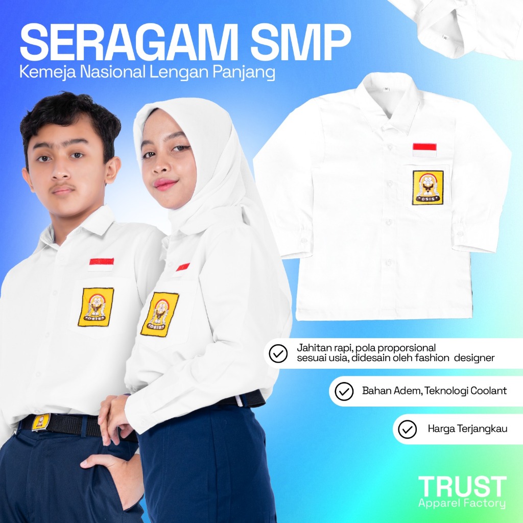 Jual Trust Apparel Factory - Kemeja Putih / Seragam Sekolah SMP ...