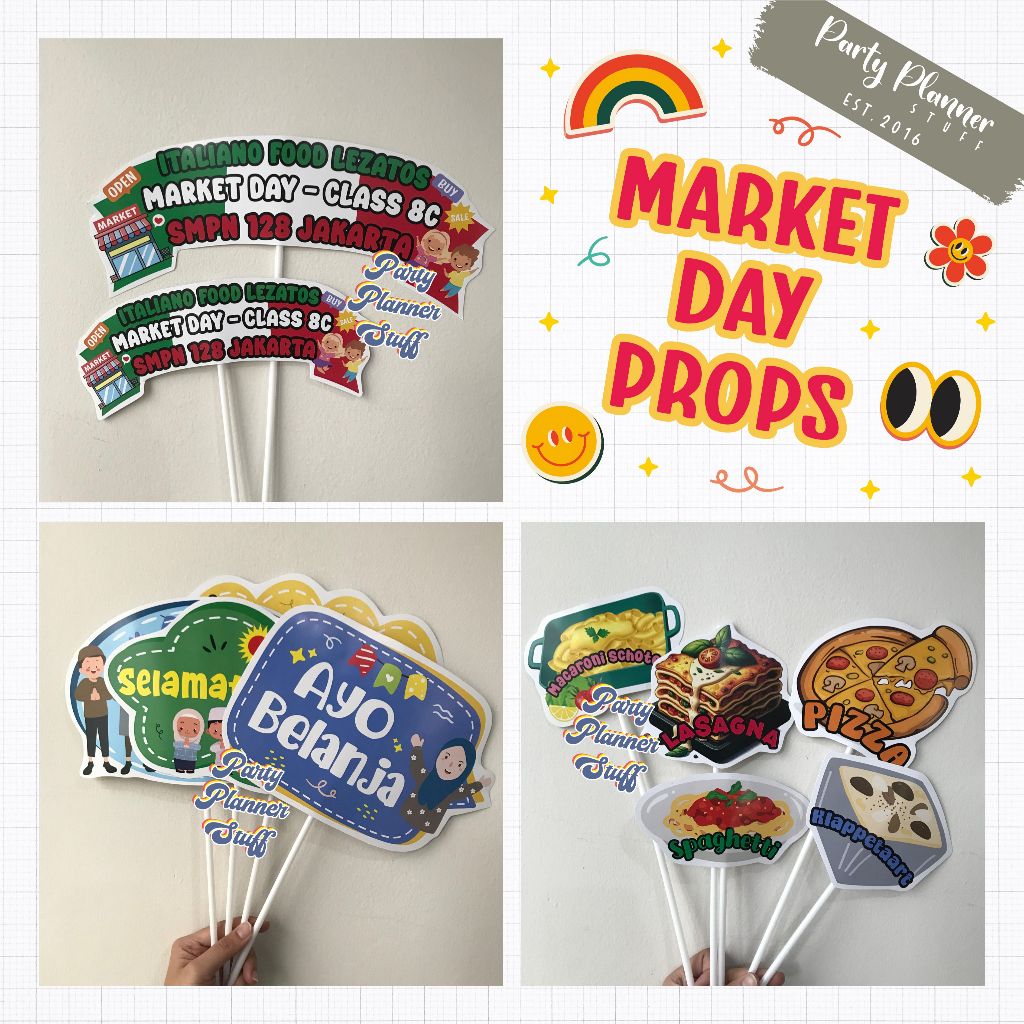 Jual Market day props / fun props market day / custom photobooth ...