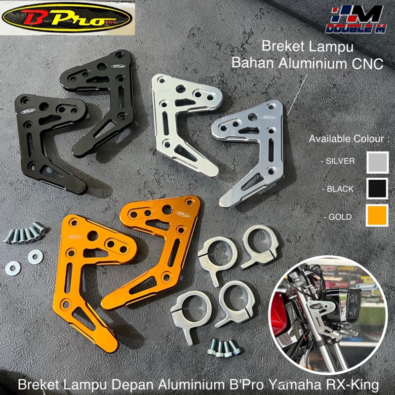 Jual Breket Bracket Kupingan Lampu Depan BPro Aluminium CNC Yamaha RX King | Shopee Indonesia