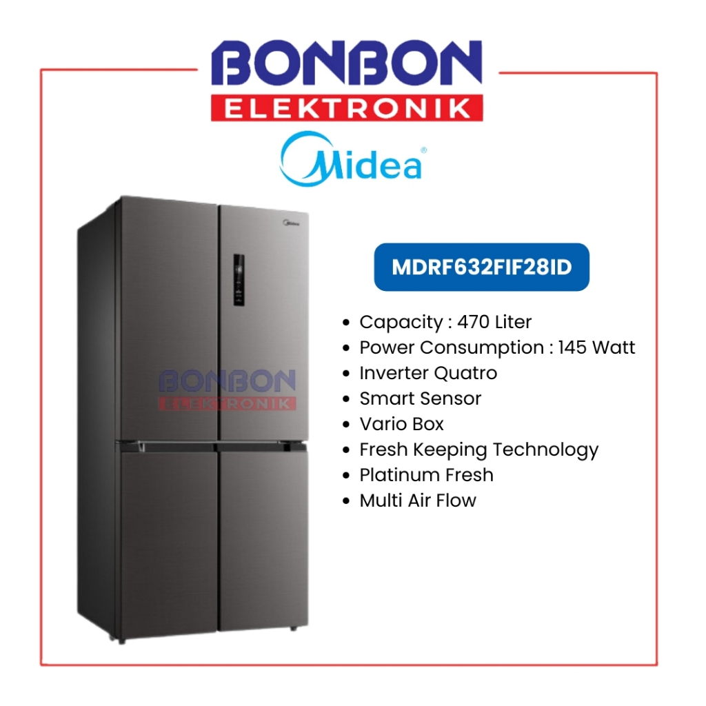 Jual MIDEA Kulkas Side by Side 470 L MDRF632FIF28ID / MDRF 632FIF 28ID ...