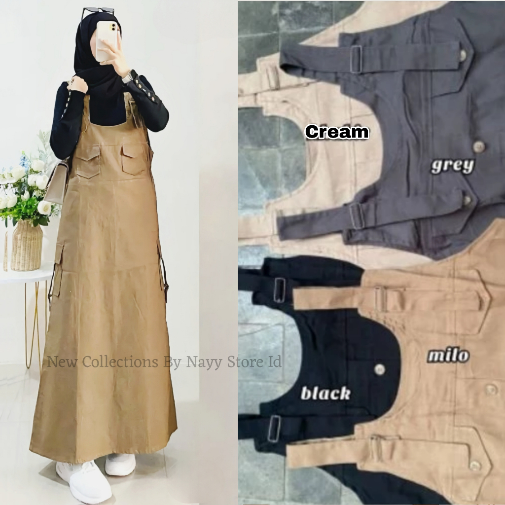 Jual Nayy Baju Kodok Overall Overal Rok Dress Katun Twill Wanita ...