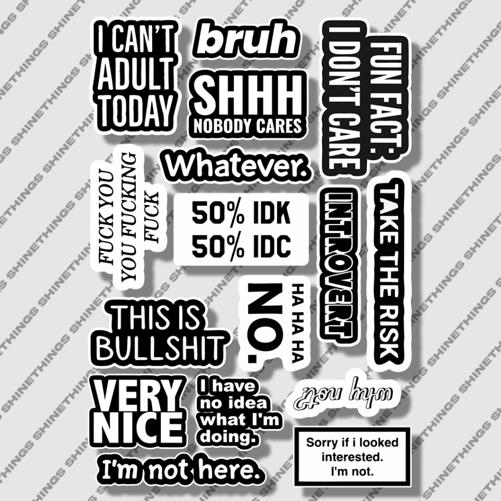 Jual stiker case hp text aesthetic || sticker pack aesthetic | Shopee ...