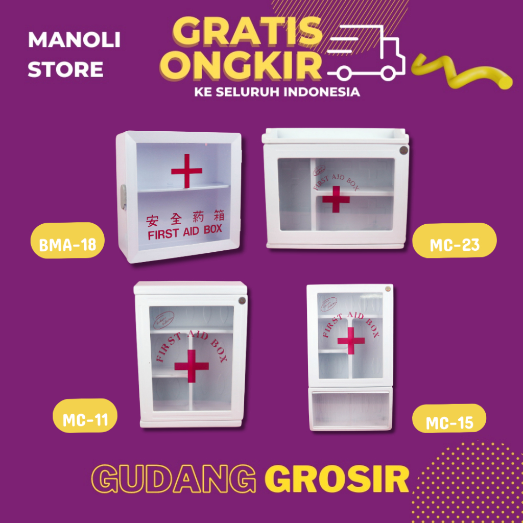 Jual Maspion Kotak P3K | First Aid Box | Tempat Penyimpanan Obat BMA 18 ...