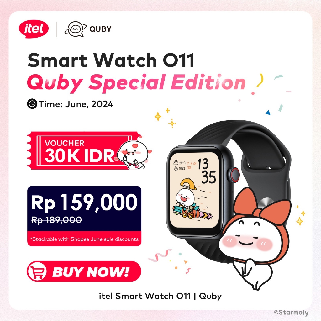 Jual Official itel & Quby Smart Watch O11 3 Active | Tahan Air 5ATM 100 ...