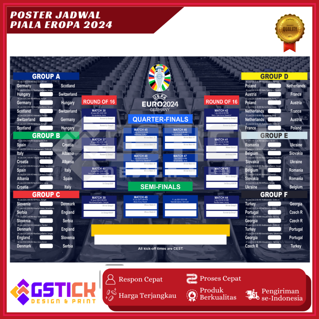 Jual POSTER JADWAL EURO 2024/PIALA EURO 2924 | Shopee Indonesia