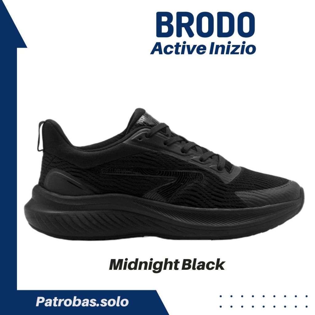 Jual BRODO Active Inizio Midnight Black Sepatu Sneakers Lari Running ...