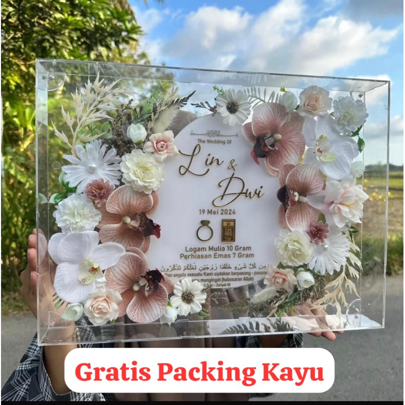 Jual MAHAR BOX AKRILIK BOK MAHAR AKRILIK MAHAR PERNIKAHAN FRAME 3D ...