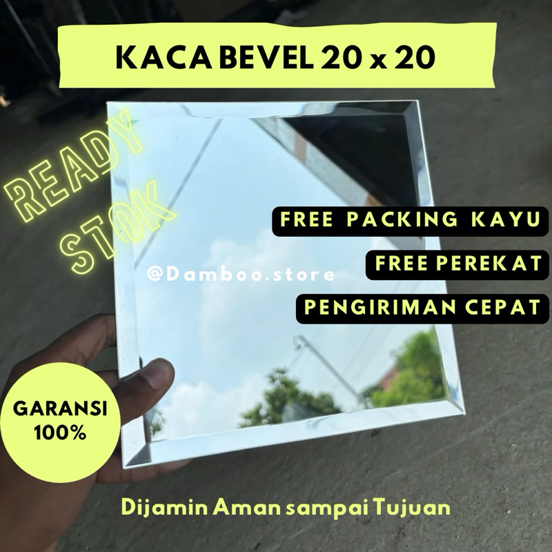 Jual kaca bevel ukuran 20 x 20 Tebal kaca 3MM kaca cermin bevel kaca ...